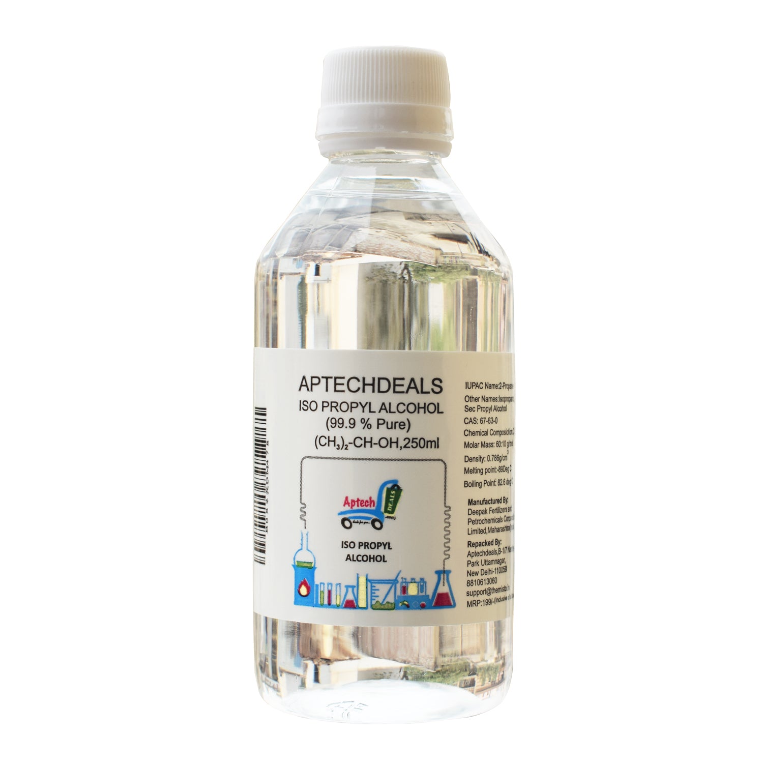 Aptechdeals IPA Iso-Propyl Alcohol 99.9% [(CH3)2-CH-OH] CAS: 67-63-0 ...